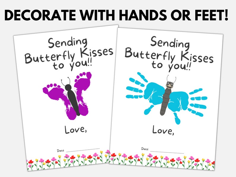 Butterfly Handprint Printable Art, Mother's Day Gift Idea, Handprint ...