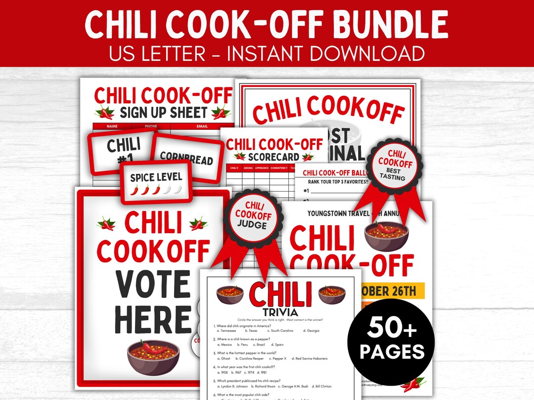 Chili Cook-off Contest Kit, Chili Cook-off Printables, Chil Cook-off ...