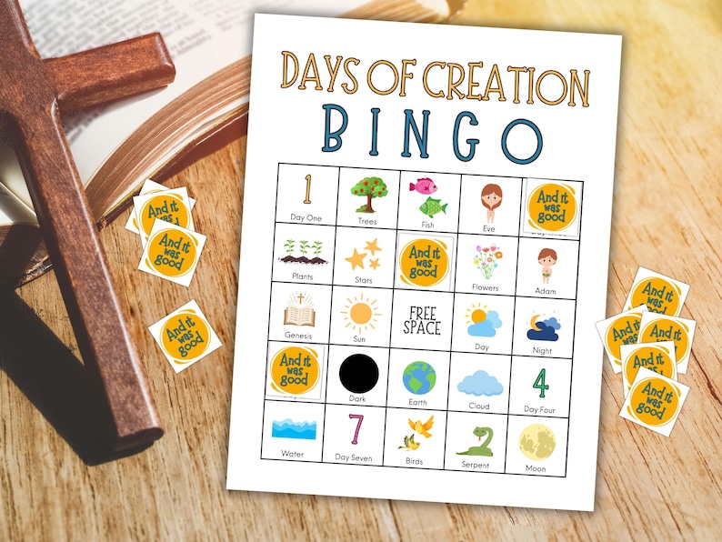 Days of Creation Bingo, Bible Bingo for Youth, Kids Bible Bingo, Bible ...