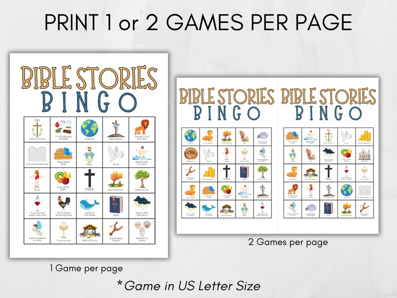 Bible Bingo, Bible Stories Bingo, Bible Activity for Kids, Bible Game ...