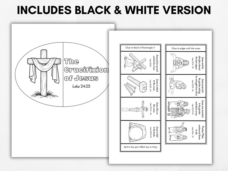 Crucifixion of Jesus Craft for Kids, Printable Bible Study Activity ...