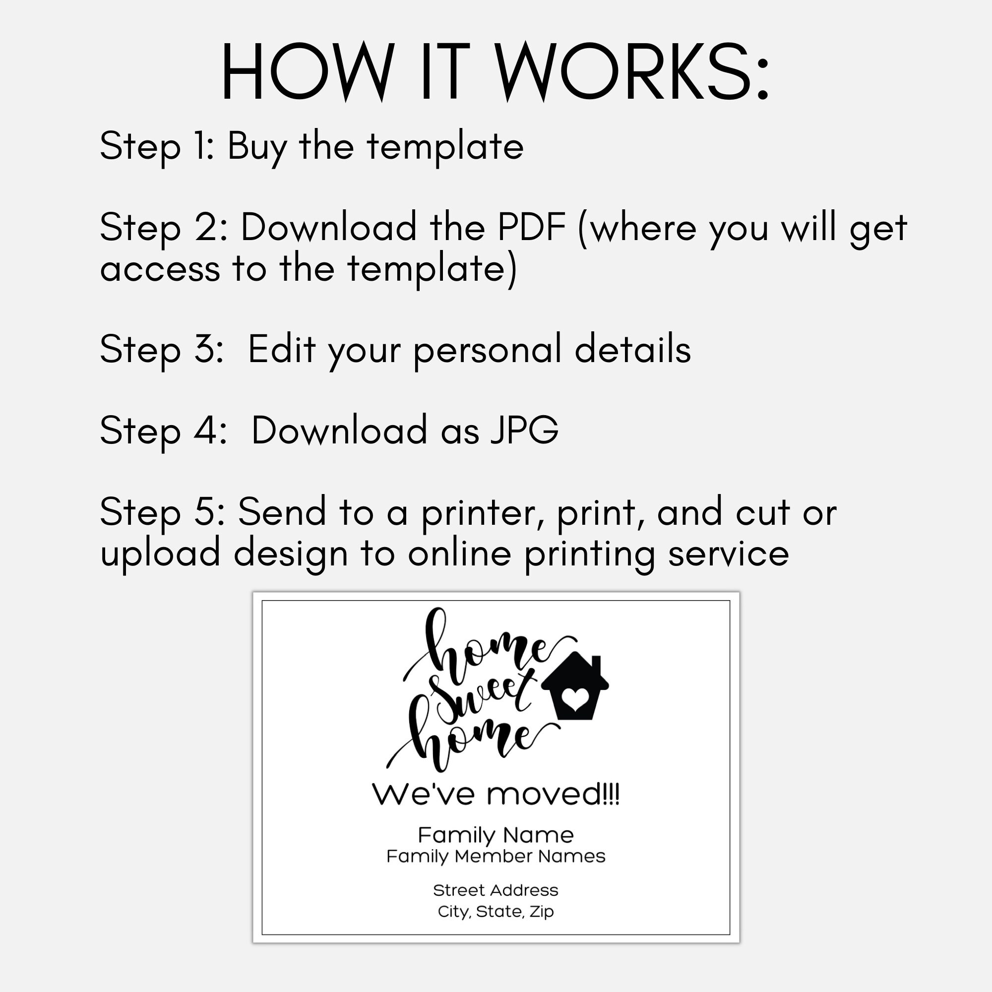 Moving Announcement Card, Printable Change of Address Card, We've Moved ...