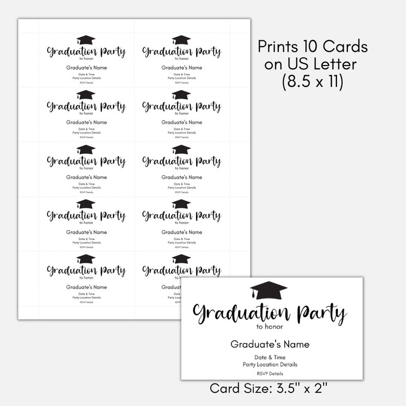 Printable Graduation Insert Card Graduation Party Insert - Etsy