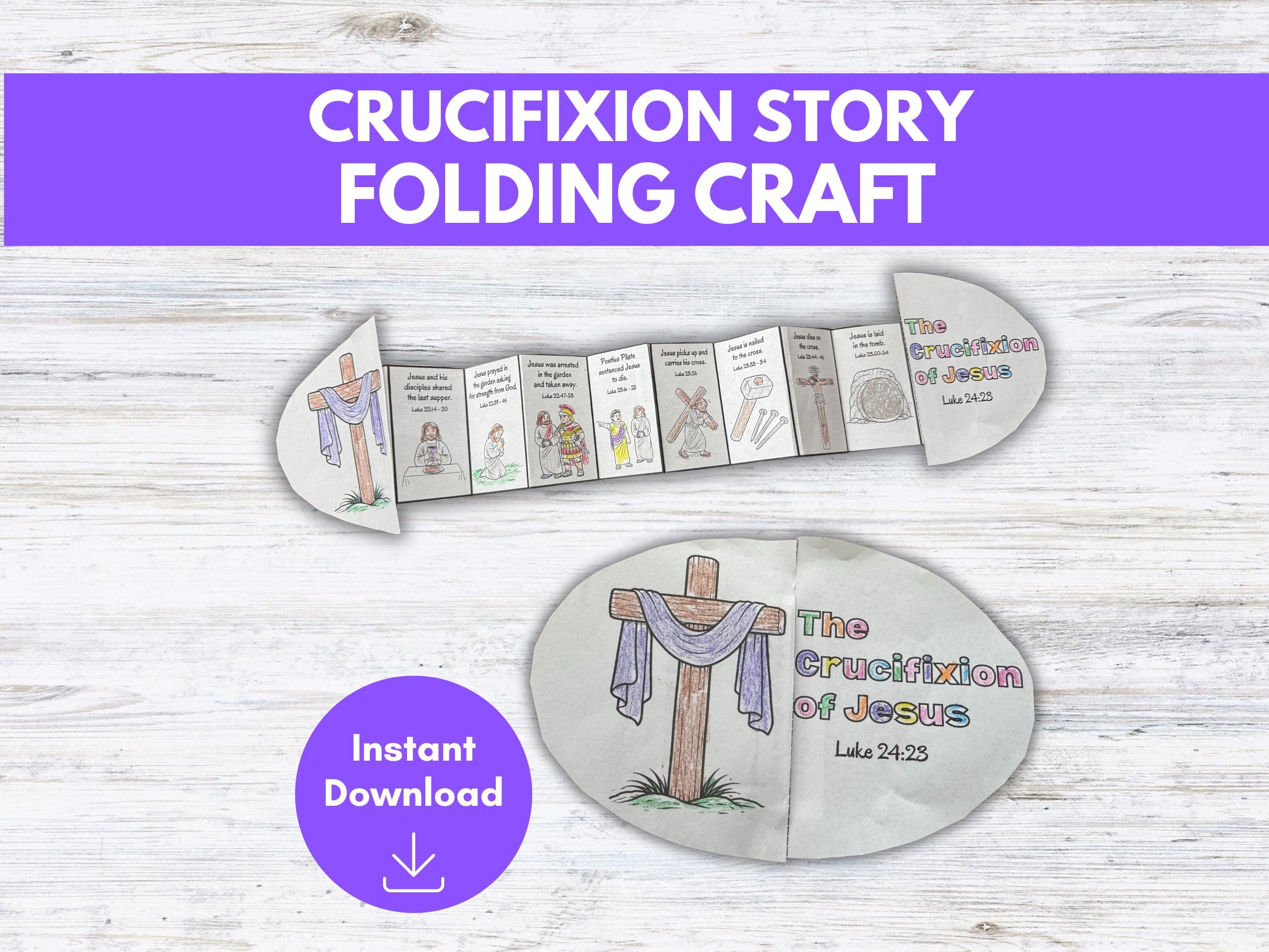 Crucifixion of Jesus Craft for Kids, Printable Bible Study Activity ...