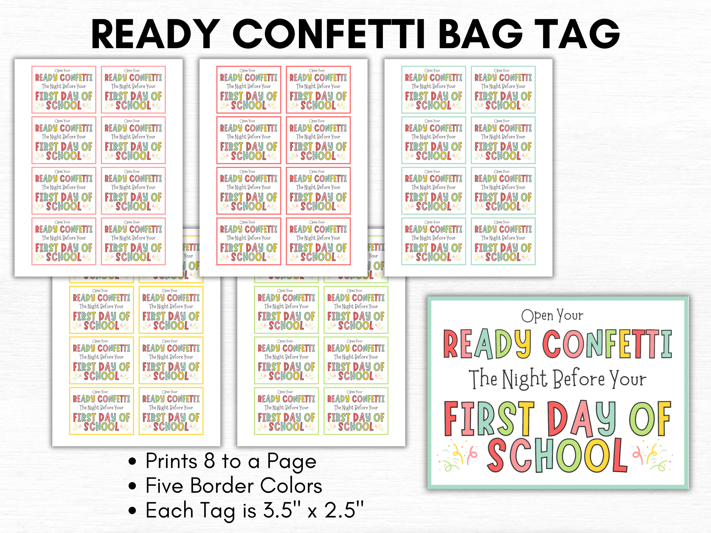 Ready Confetti Poem, Ready Confetti for Teachers, Back to School, First ...