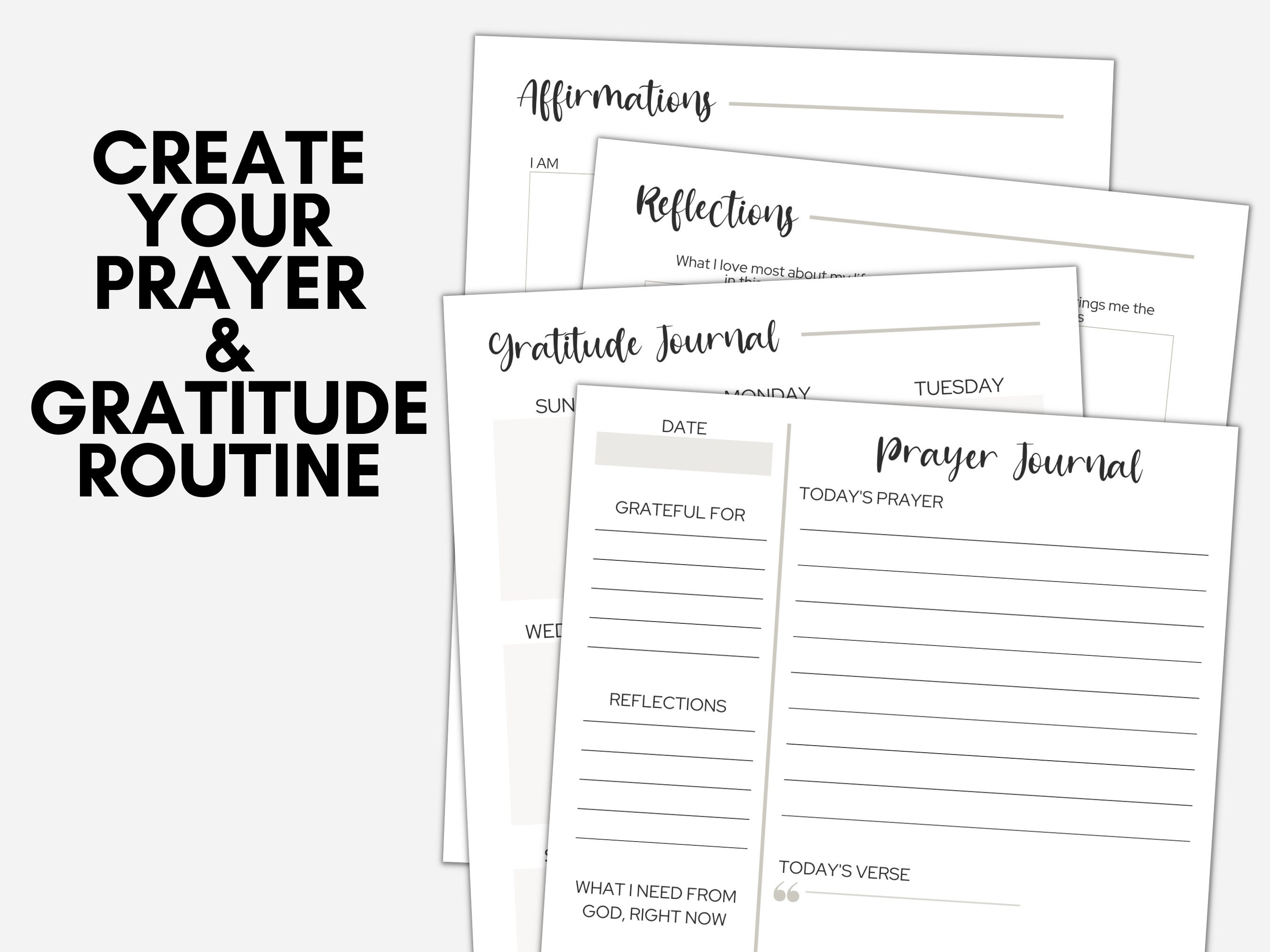 Prayer Journal Printable Gratitude Journal Bible Prayer - Etsy