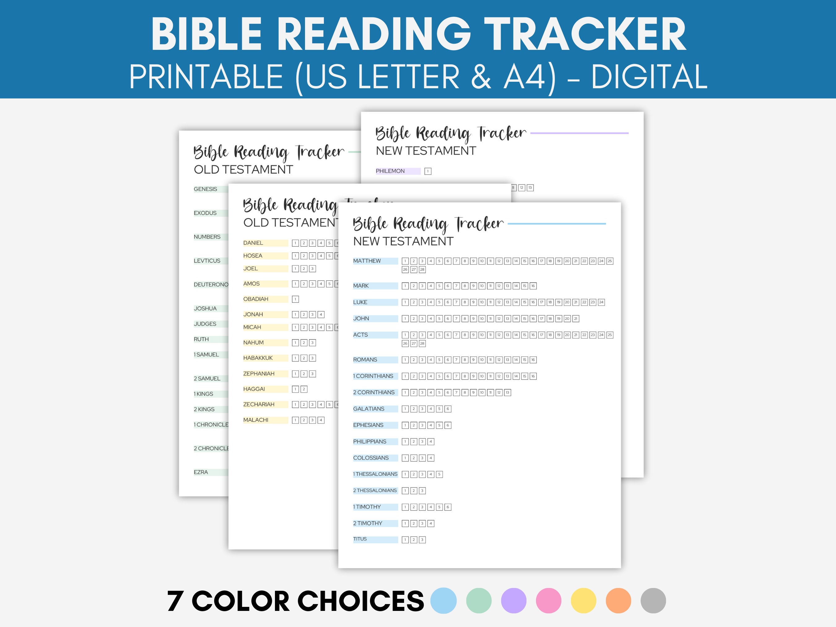 Bible Tracker Printable Bible Books Tracker Bible Reading - Etsy