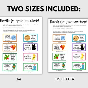 Lunch Box Notes for Kids, Joke Lunch Box Notes, Positive Affirmations ...