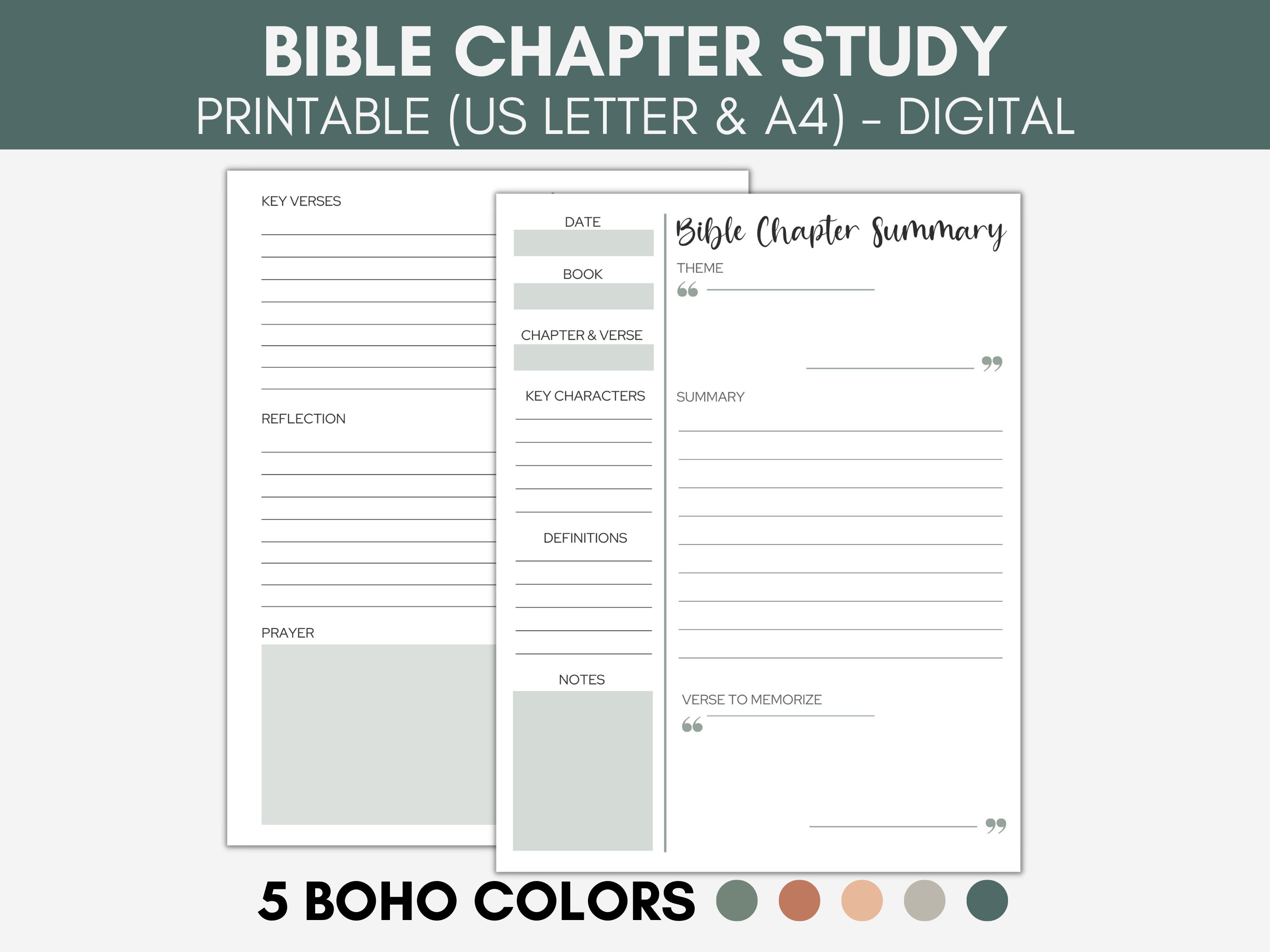 Bible Chapter Summary Template, Printable Bible Chapter Summary, Bible ...