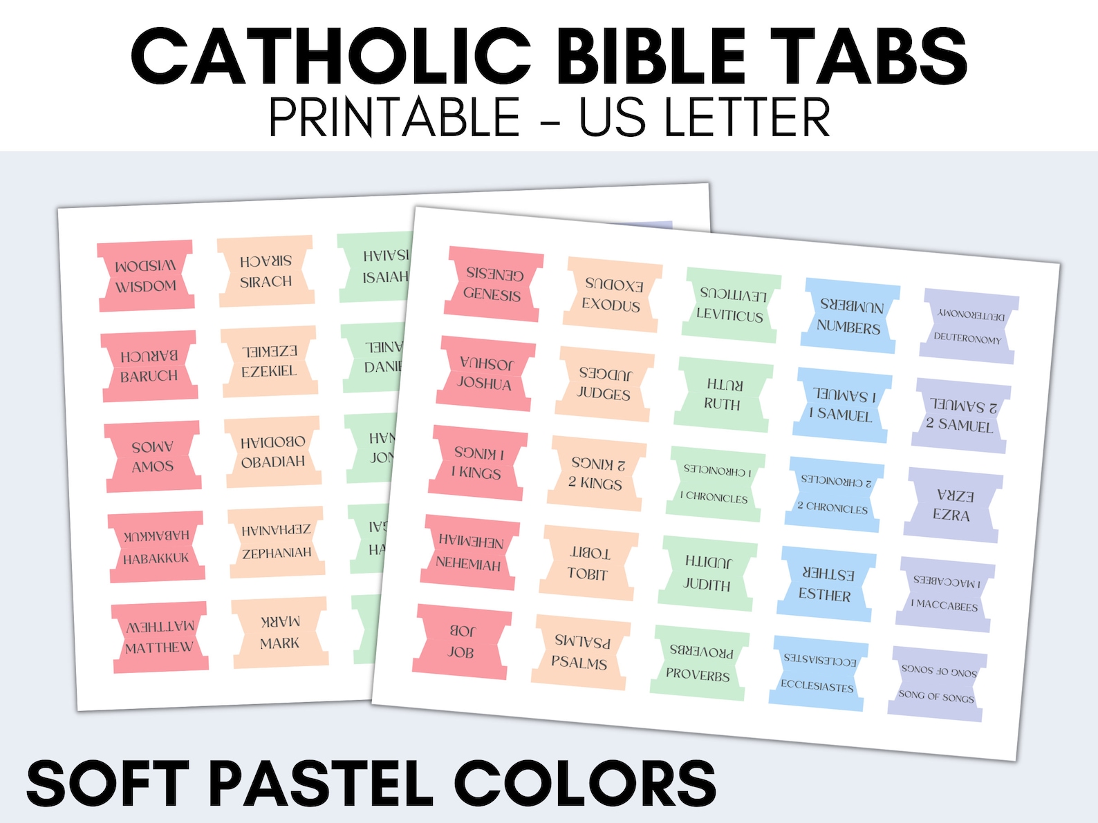 Printable Catholic Bible Tabs, Bible Tabs Printable, DIY Bible Tabs ...