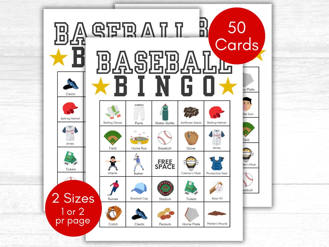 Baseball Bingo, Printable Baseball Bingo Cards, Baseball Activity ...