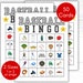 Baseball Bingo, Printable Baseball Bingo Cards, Baseball Activity ...