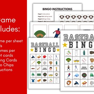 Baseball Bingo, Printable Baseball Bingo Cards, Baseball Activity ...