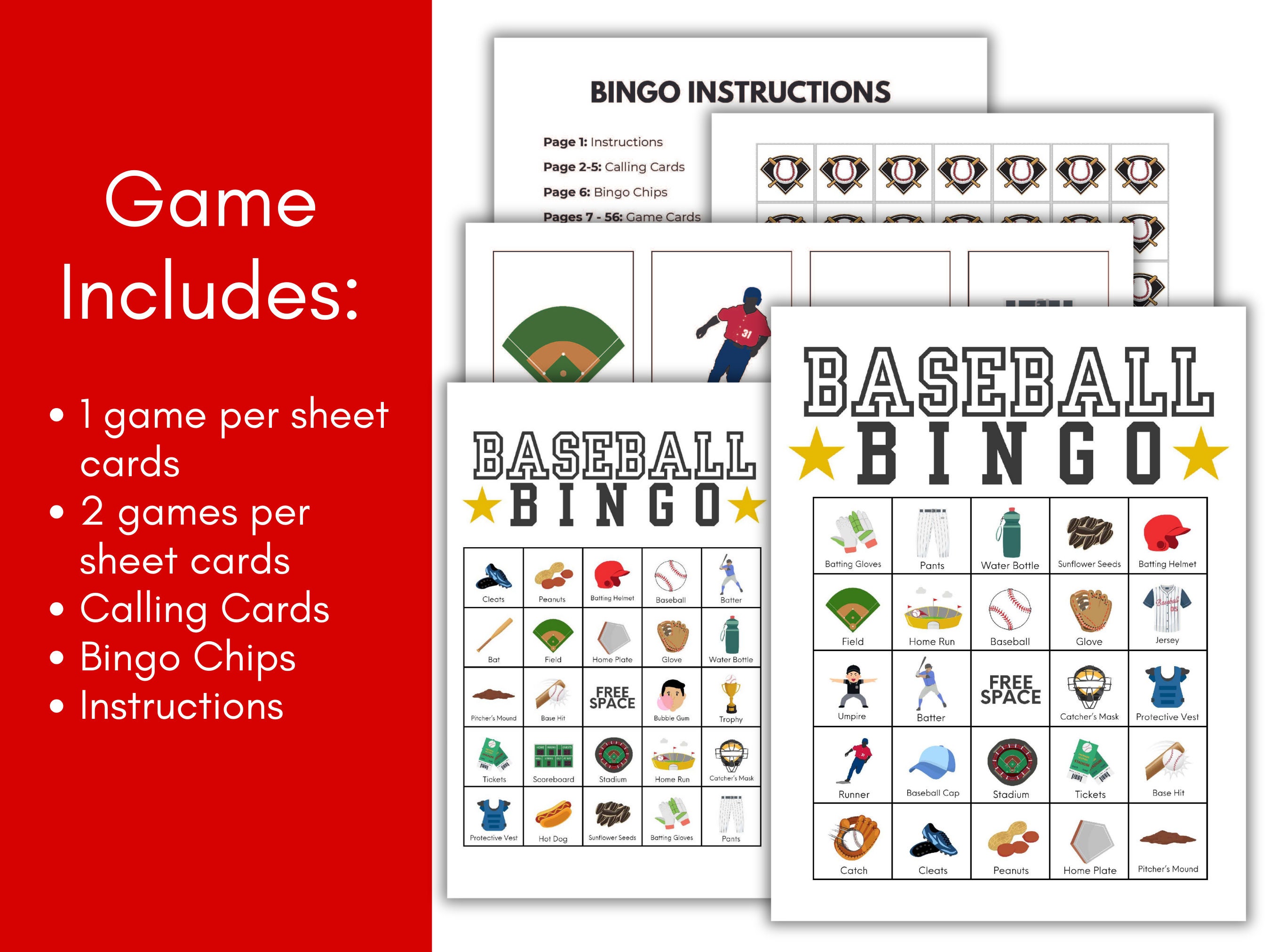 Baseball Bingo, Printable Baseball Bingo Cards, Baseball Activity ...
