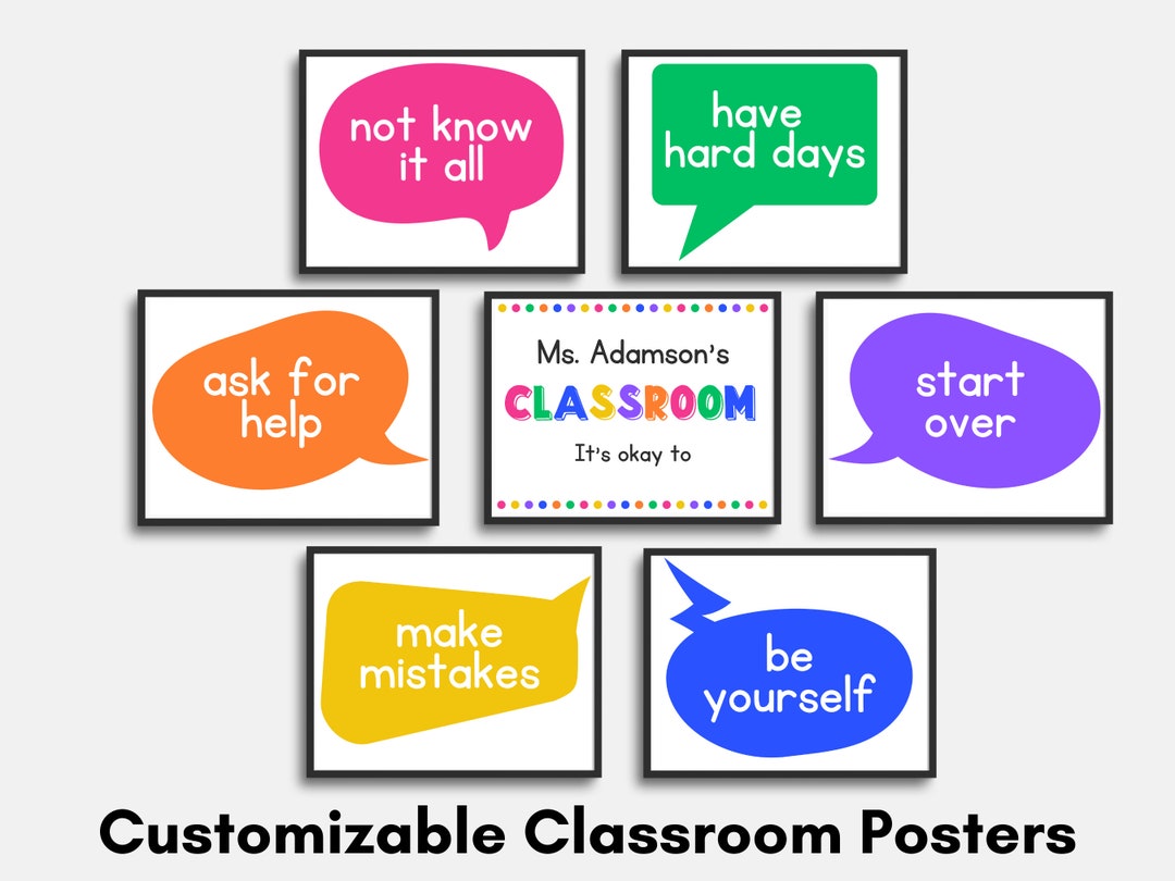 Customizable Classroom Posters, Posters for Kindergarten Classroom ...