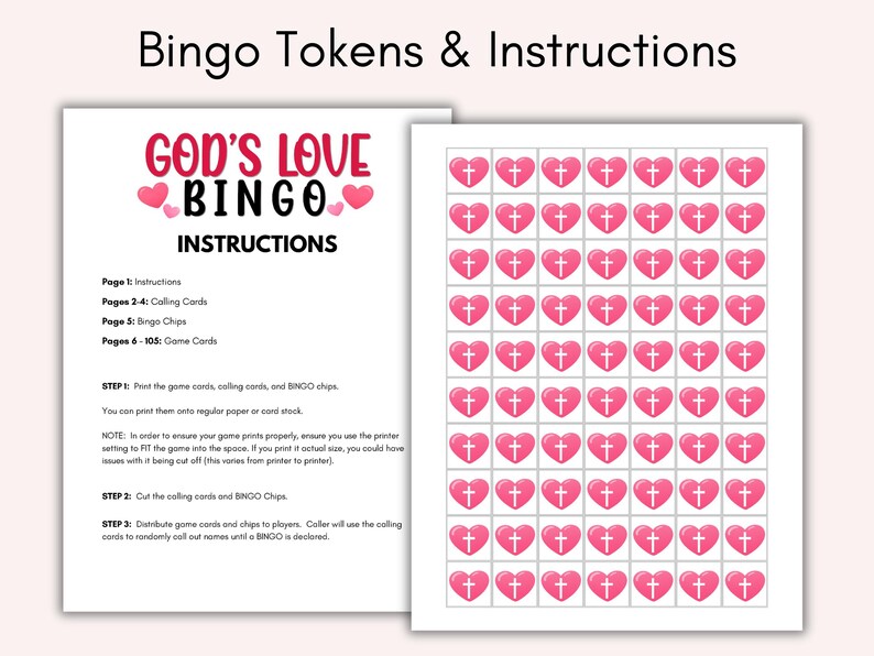 God's Love Bingo, Valentine's Day Christian Game, Bible Game for Church ...