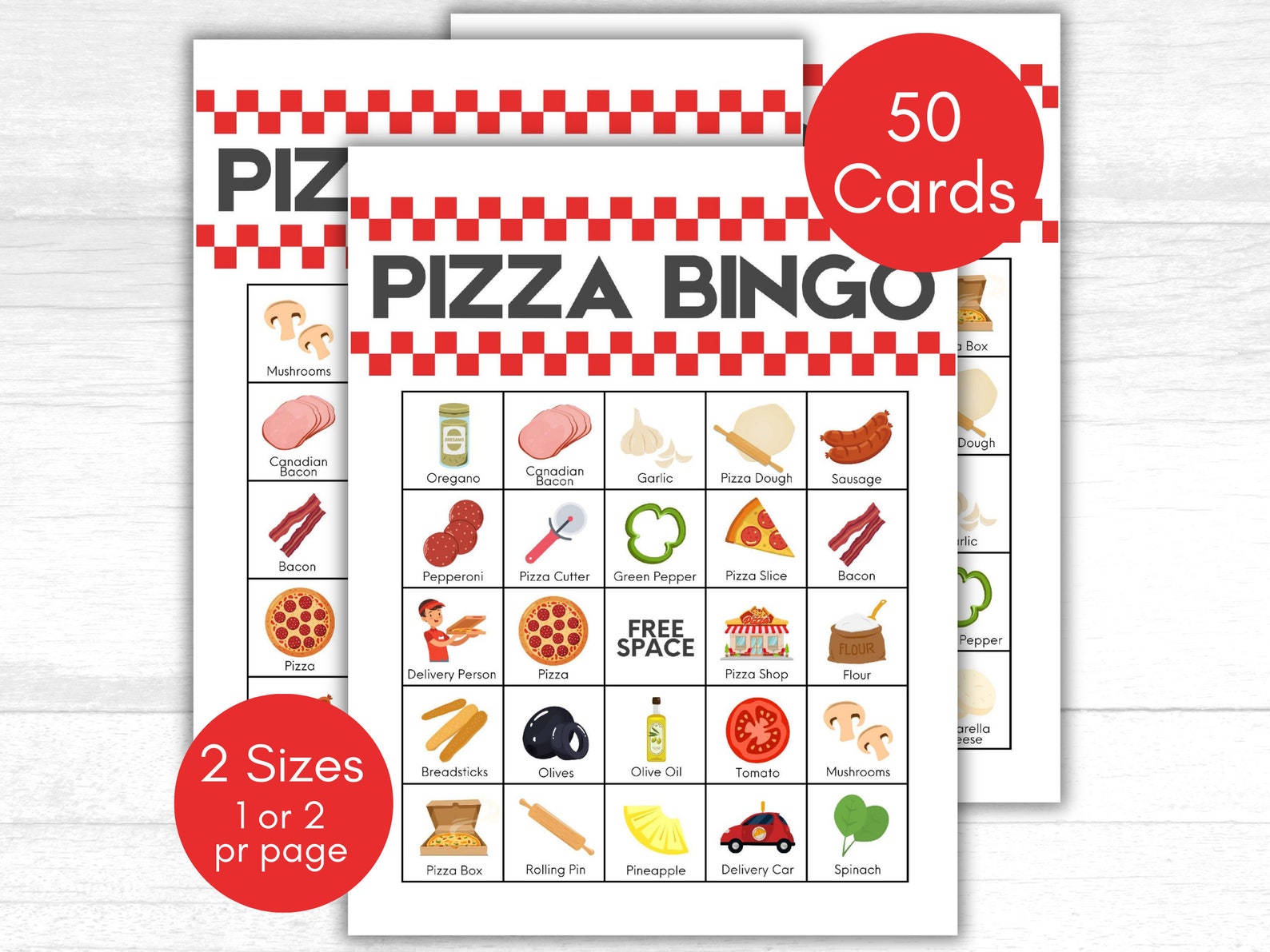 Pizza Bingo, Pizza Party Bingo, Pizza Party Game, Printable Bingo Game ...