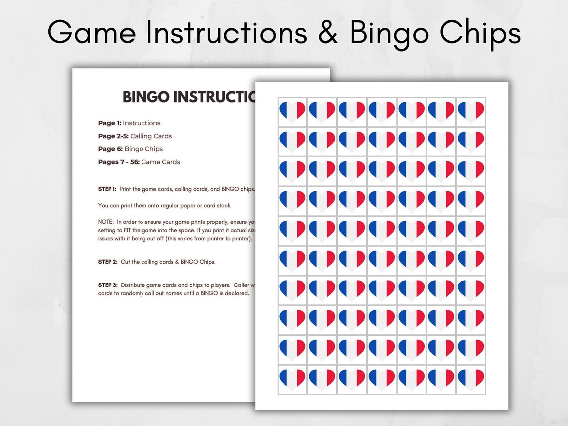 France Bingo, France Bingo Cards Printable Game, Paris France Travel ...