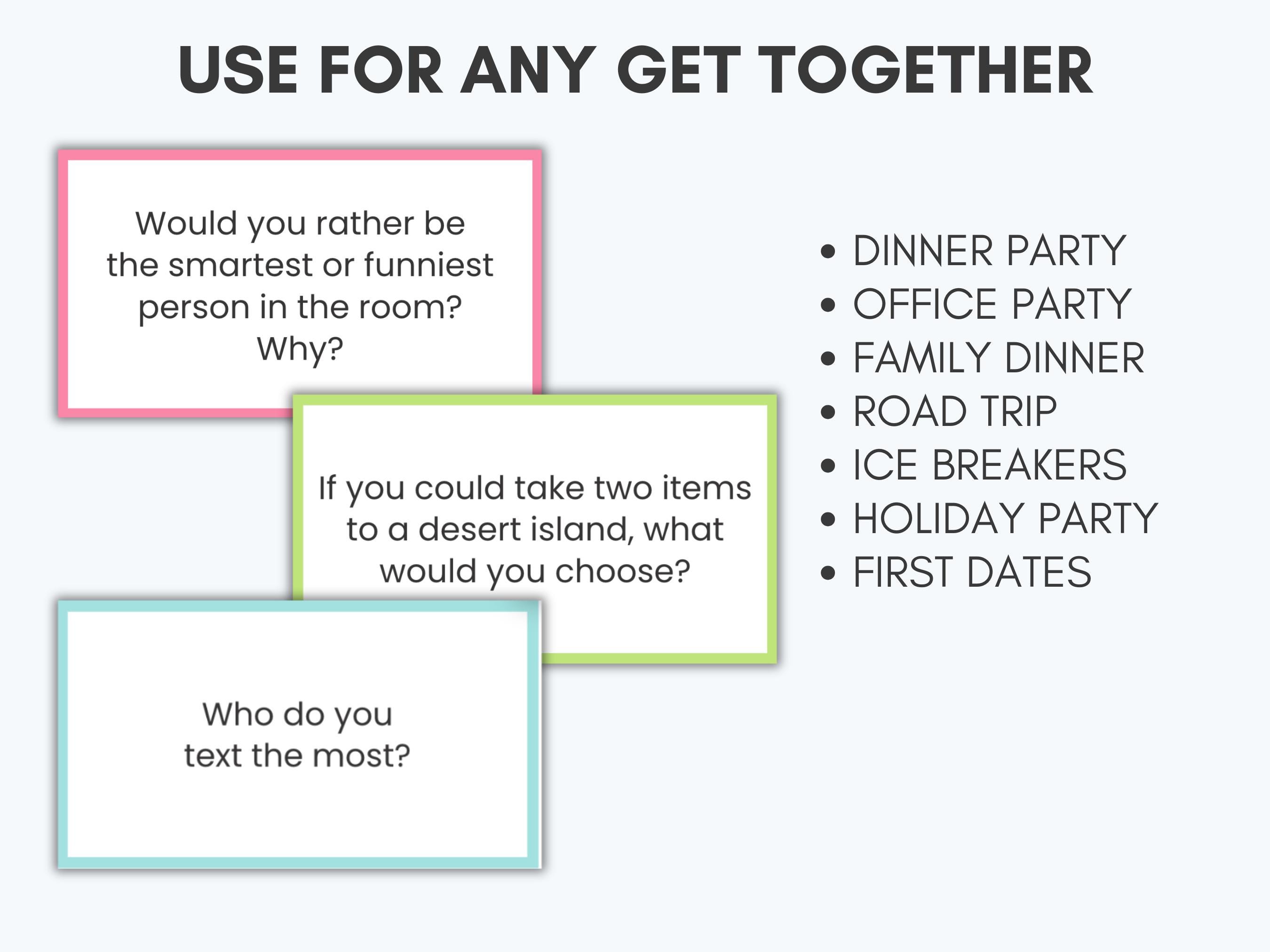Conversation Cards Printable, Conversation Starters, Family ...