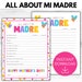 All About Mi Madre Printable, Mother's Day Gift, All About Mom Keepsake ...