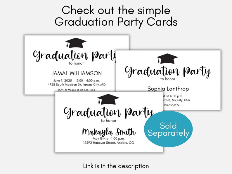 Printable Graduation Insert Card, Graduation Party Insert, Graduation ...
