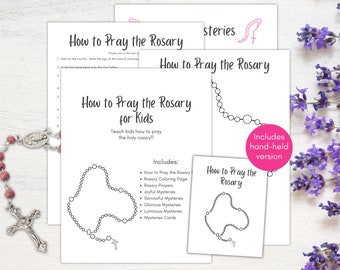 Rosary Coloring Sheet / Kids / Catholic / How to Pray the Rosary - Etsy