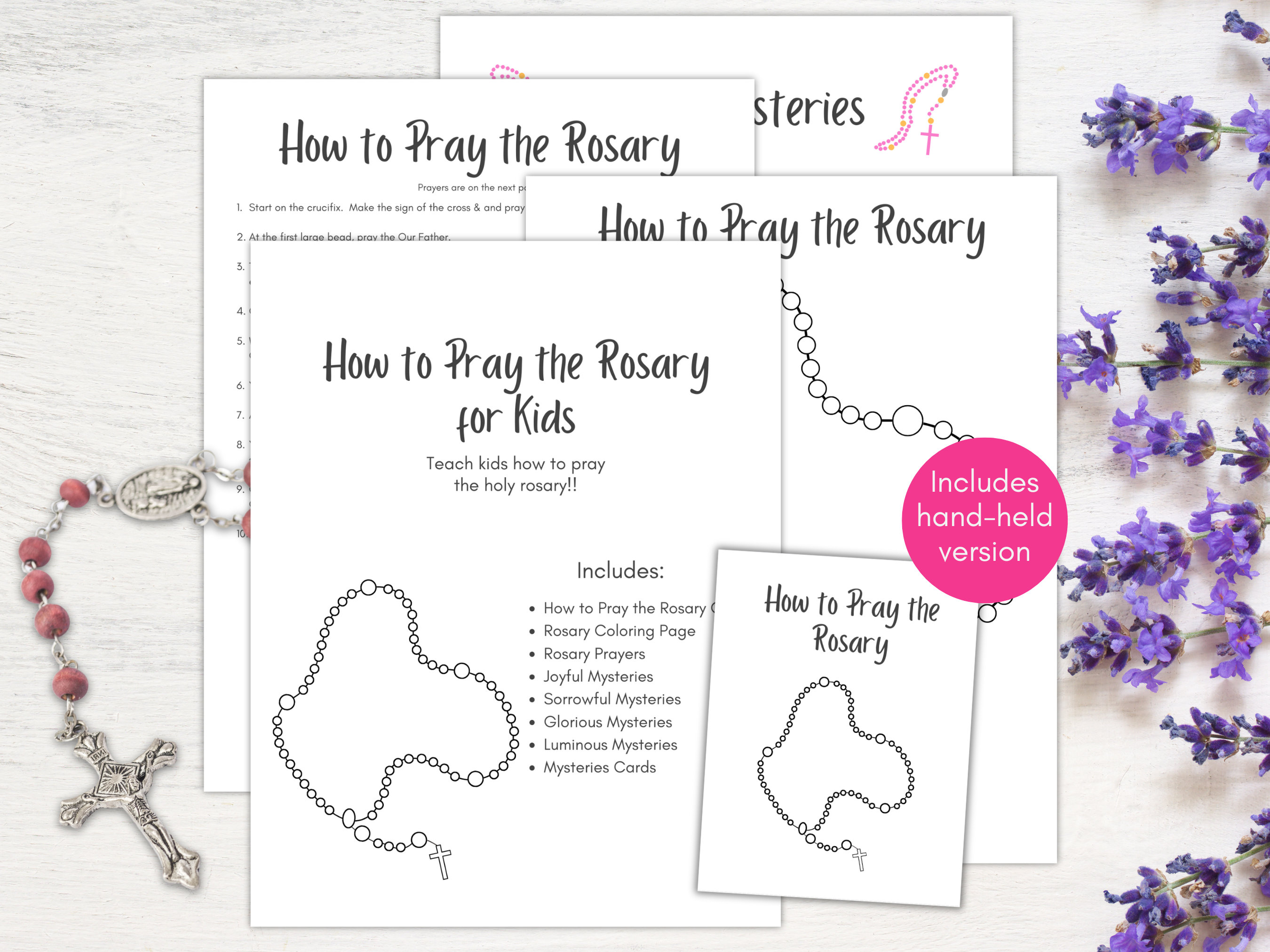 How to Pray the Rosary, Catholic Kids Printable Prayer, Printable PDF ...