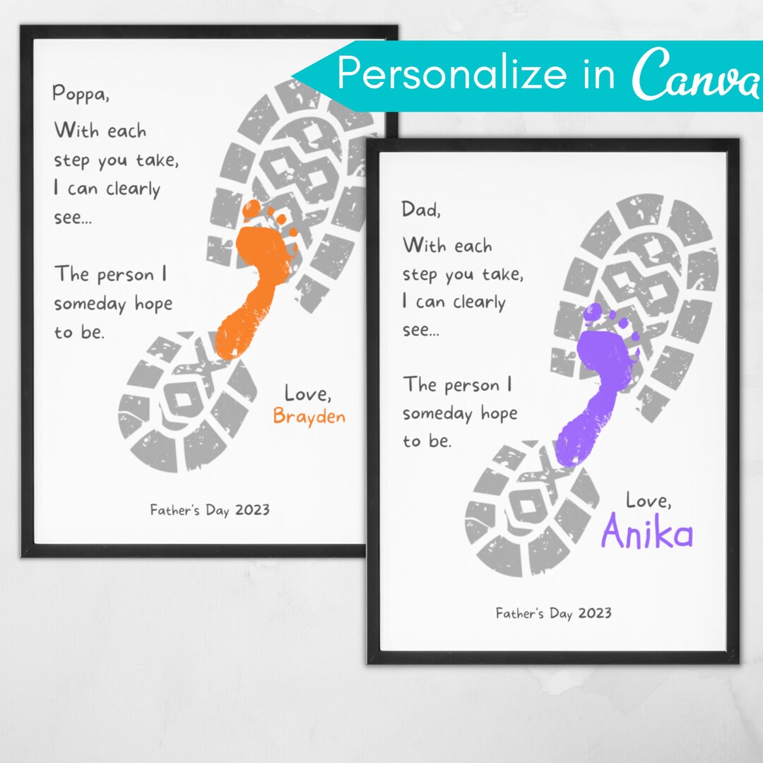 Following in Your Footsteps, Keepsake Craft, Father's Day Footprint ...