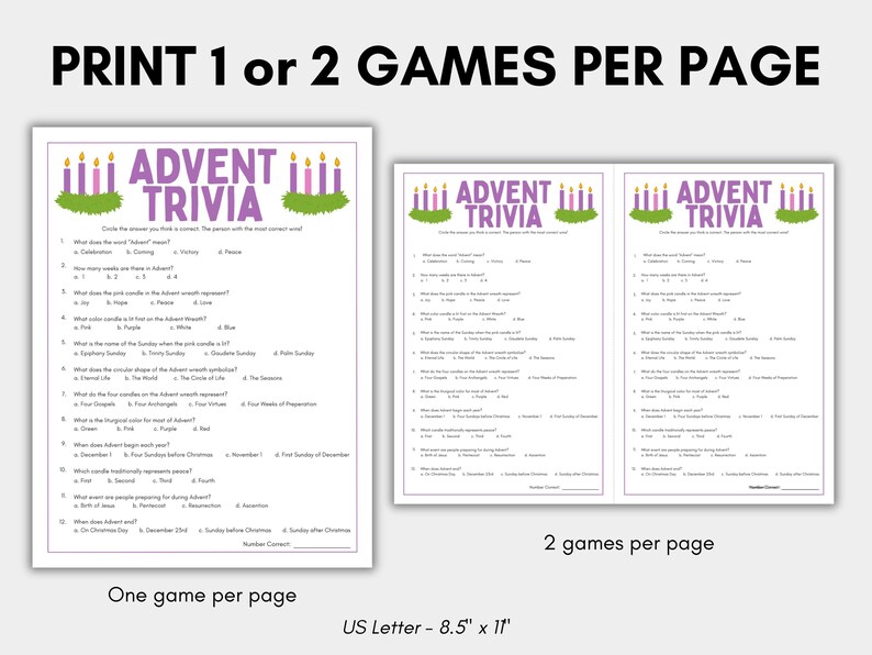 Advent Trivia Game, Advent Quiz, Sunday School Game, Advent Activity ...