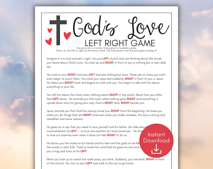 Bible Story Left Right Game Church Valentine Game Gift Exchange Game ...