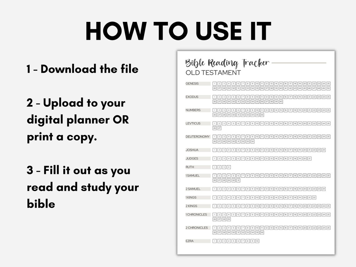 Bible Tracker Printable, Bible Books Printable Tracker, Bible Reading ...