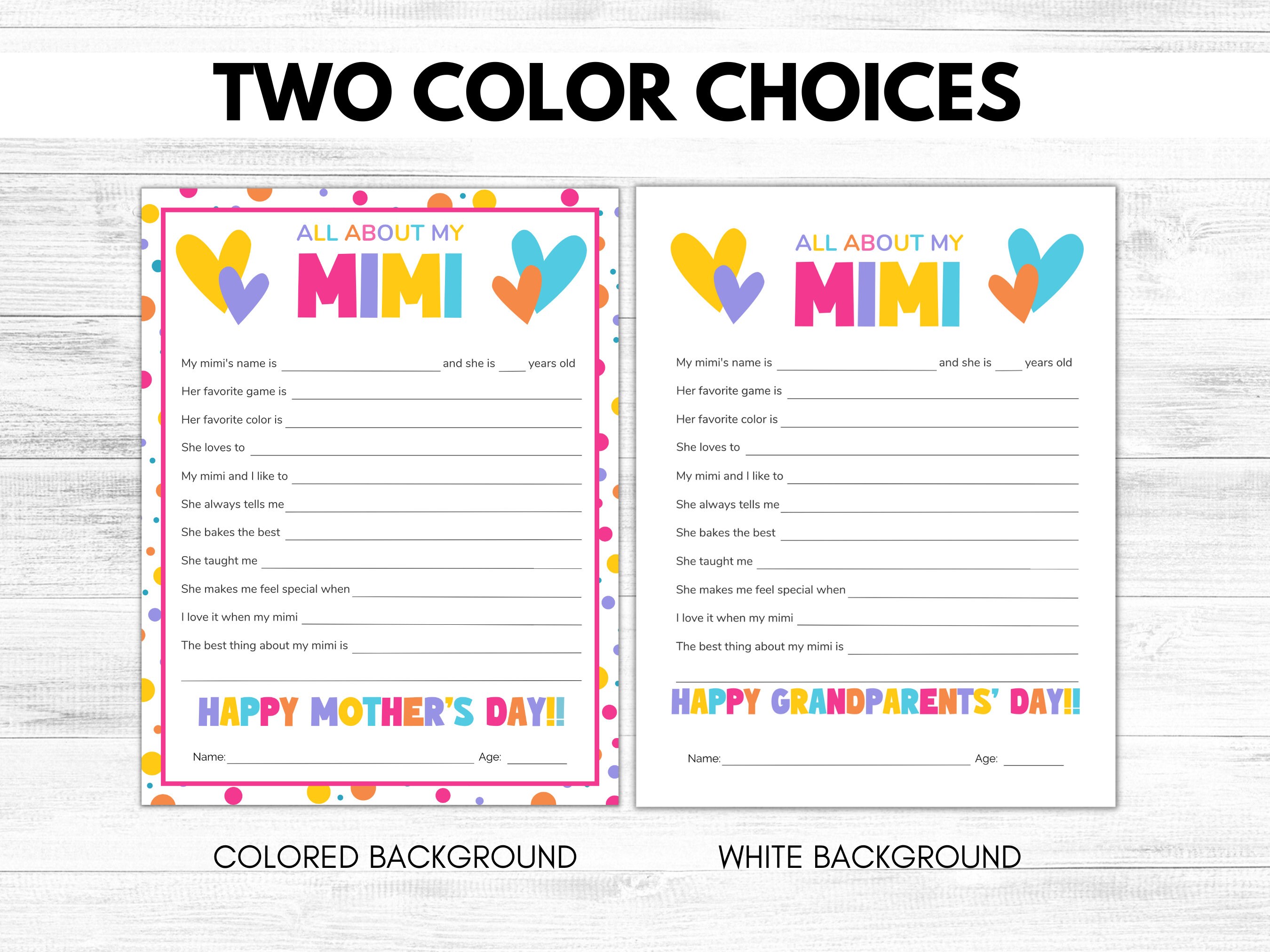 All About My Mimi Printable Grandma Mother's Day Gift - Etsy