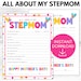 All About My Stepmom Printable, Mother's Day Gift, All About Mom ...