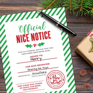 Printable Nice and Naughty Elf Letters, Naughty Nice Certificates, Elf ...