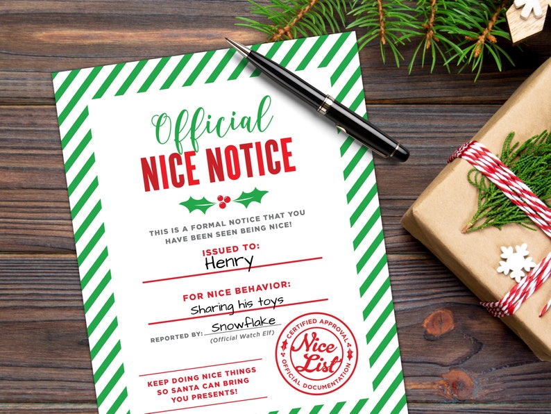 Printable Nice and Naughty Elf Letters, Naughty Nice Certificates, Elf ...