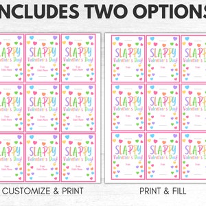 Editable Slap Bracelet Valentine Printable, Valentine's Day Gift Tag ...