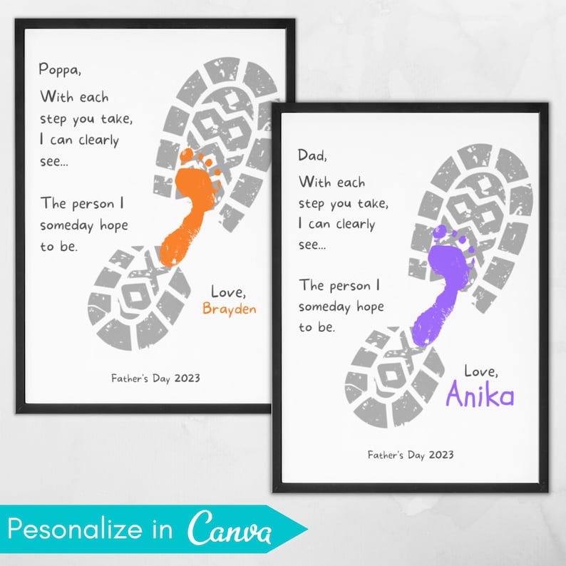 Following in Your Footsteps Keepsake Craft Father's Day - Etsy