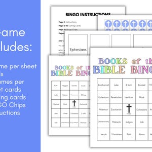 Bible Bingo, Books of the Bible Bingo Game, Christian Bingo, Church ...