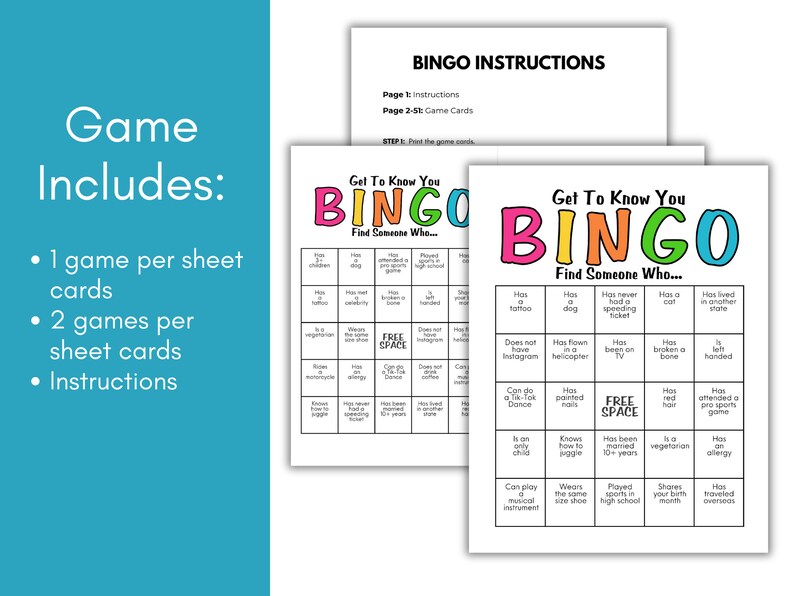 Get to Know You Bingo, Find the Guest Bingo, Icebreaker Bingo ...