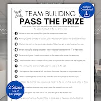 Printable Office Team Building Activity | Pass the Prize Game for Team ...