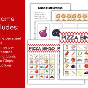 Pizza Bingo, Pizza Party Bingo, Pizza Party Game, Printable Bingo Game ...