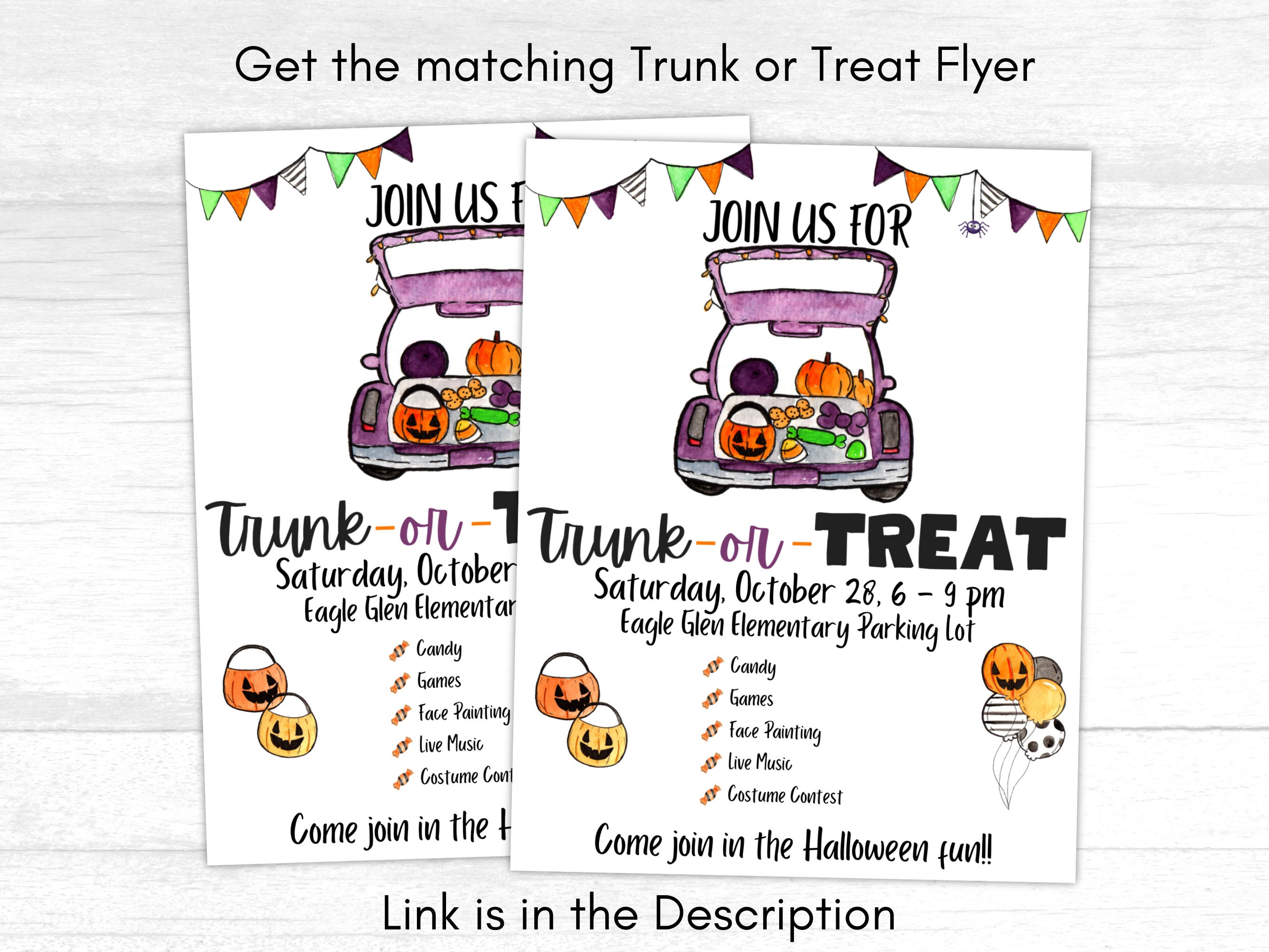Editable Trunk or Treat Car Registration Form, Trunk or Treat Sign up ...