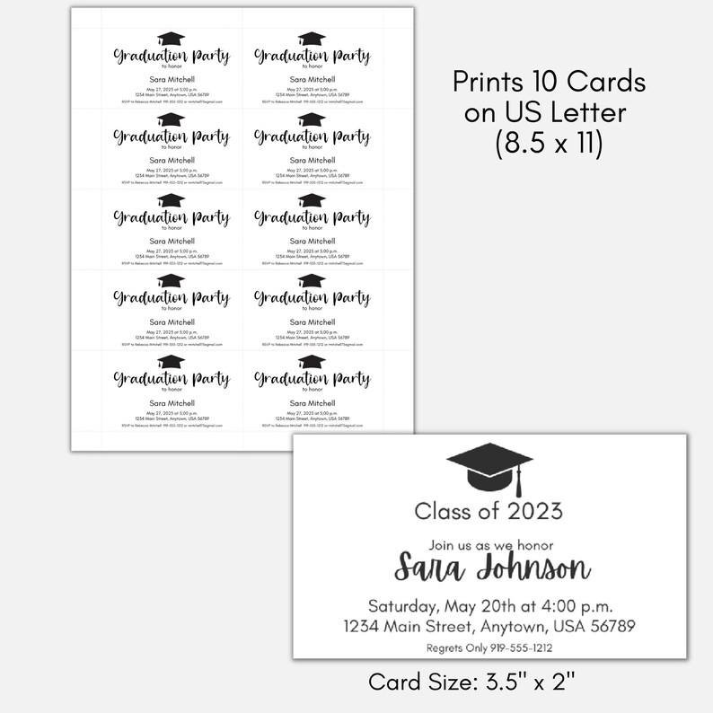 Printable Graduation Insert Card Graduation Party Insert - Etsy