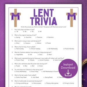 Lent Trivia Game, Kids Lentent Quiz, Lent Trivia for Adults, Lenten ...