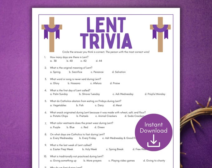 Lent Trivia Game, Easter Party Games, Sunday School Activities, Lenten ...