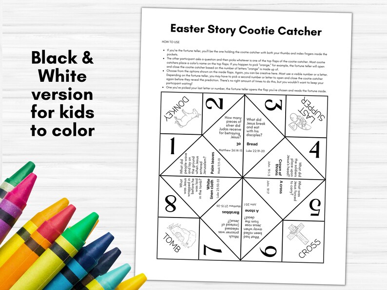 Easter Bible Story Cootie Catcher, Catholic Easter Story for Kids ...