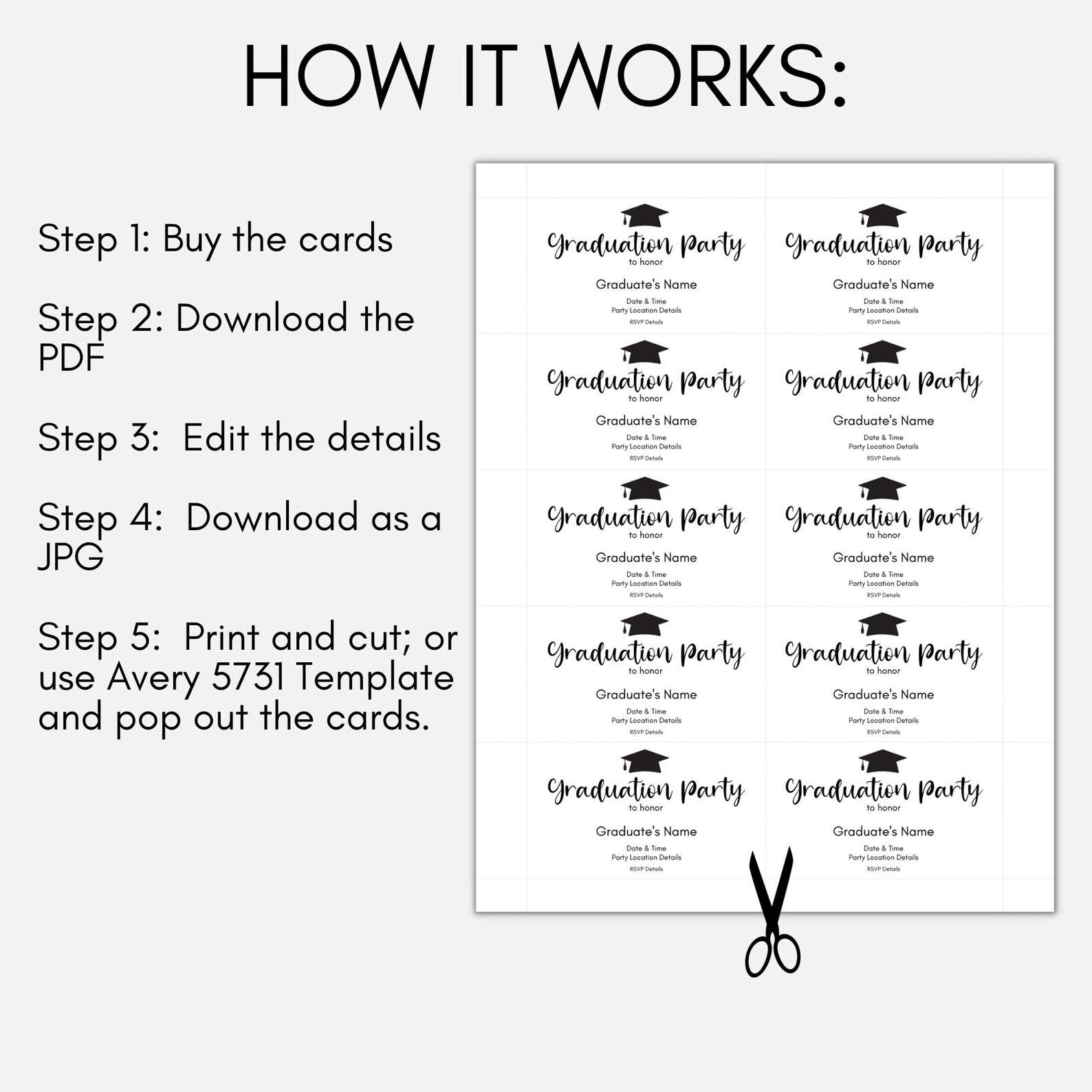 Printable Graduation Insert Card Graduation Party Insert - Etsy