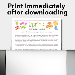 Spring Left Right Game, Springtime Pass the Prize Game, Pass the ...