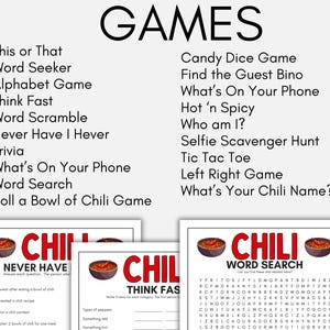 Chil Games Bundle, Chili Cook-off Games, Chil Party Games, Chili Cook ...