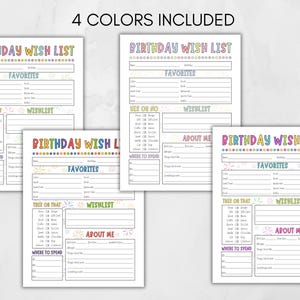 Birthday Wish List Printable, Printable Birthday Questionnaire, My ...